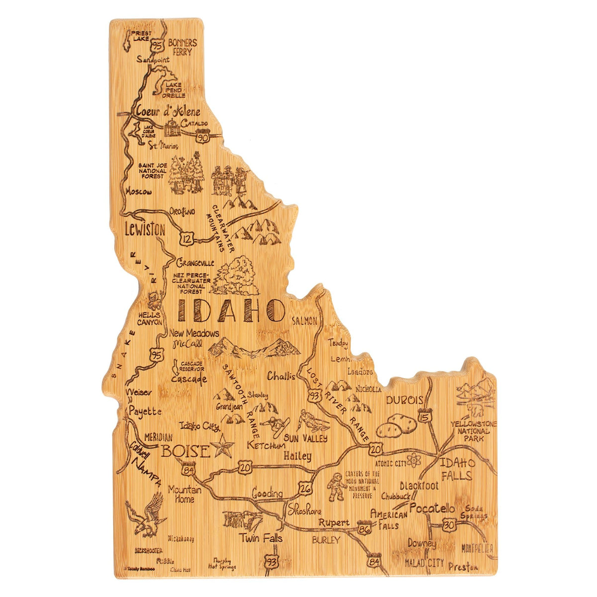 Destination Idaho State Shaped Board – Handmade Idaho