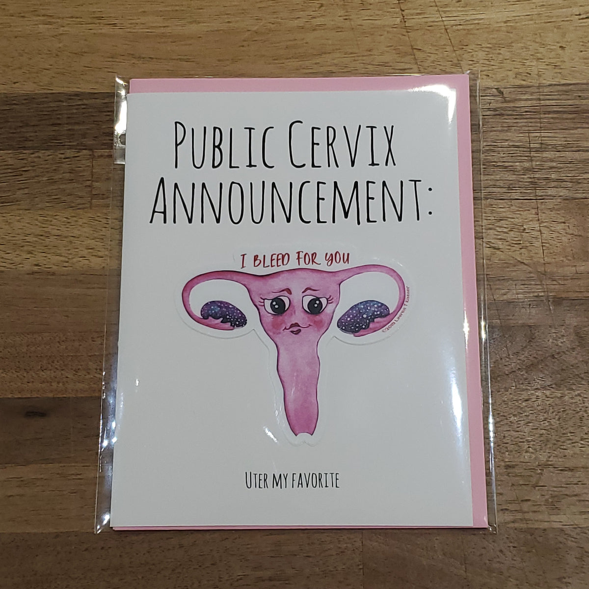 Lauren T Kistner Arts - Card + Sticker "Public Cervix Announcement ...