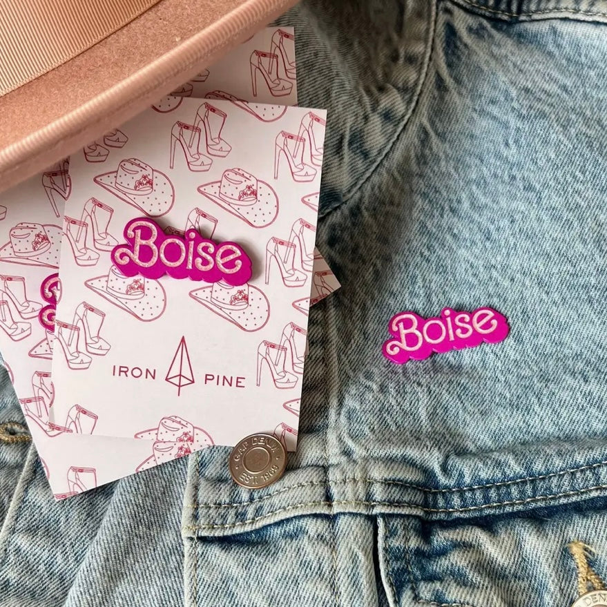 Boise Barbie Enamel Pin – Handmade Idaho