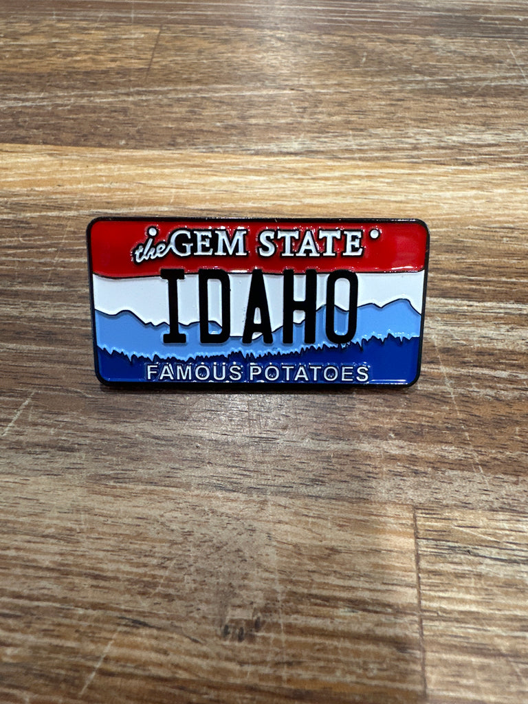 Idaho License Plate Enamel Pin – Handmade Idaho