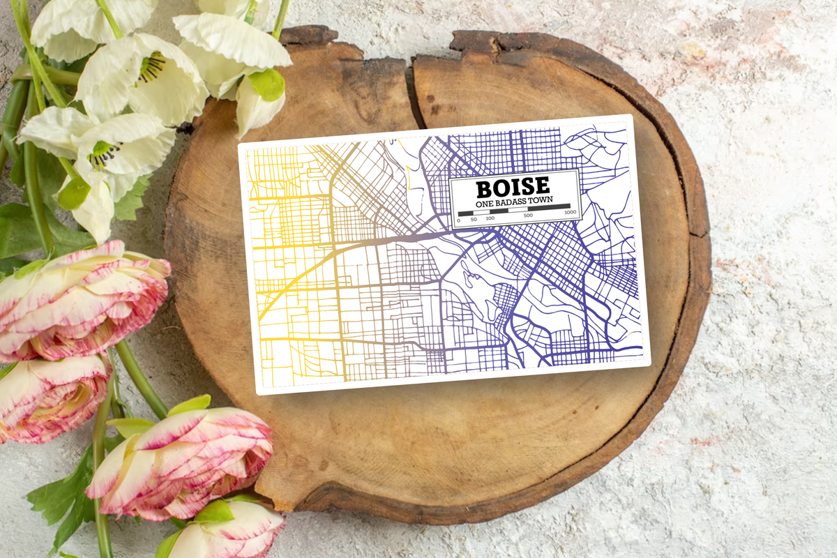 Boise Map Sticker – Handmade Idaho