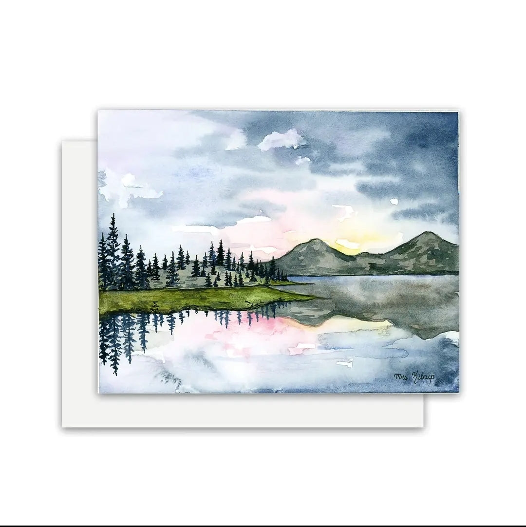 Pink Reflection Greeting Card – Handmade Idaho